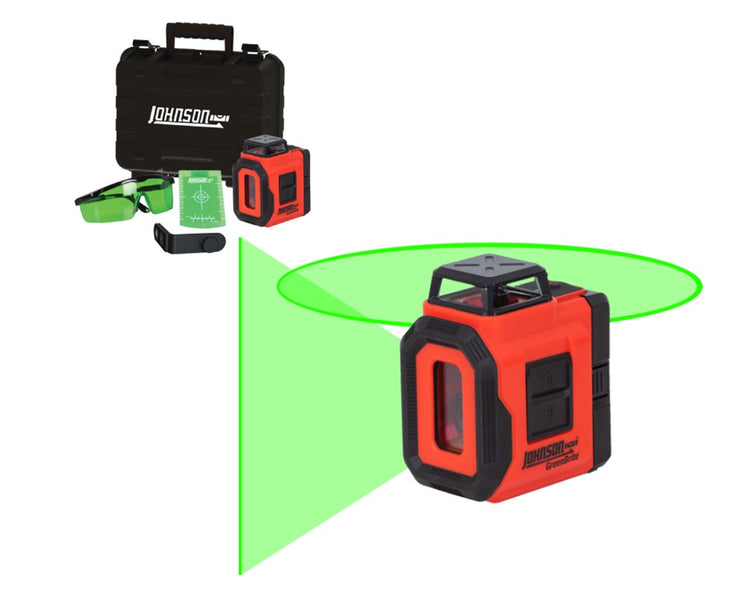 Johnson Level 360-Degree Self-Leveling Green Beam Laser w/ Plumb Line ...